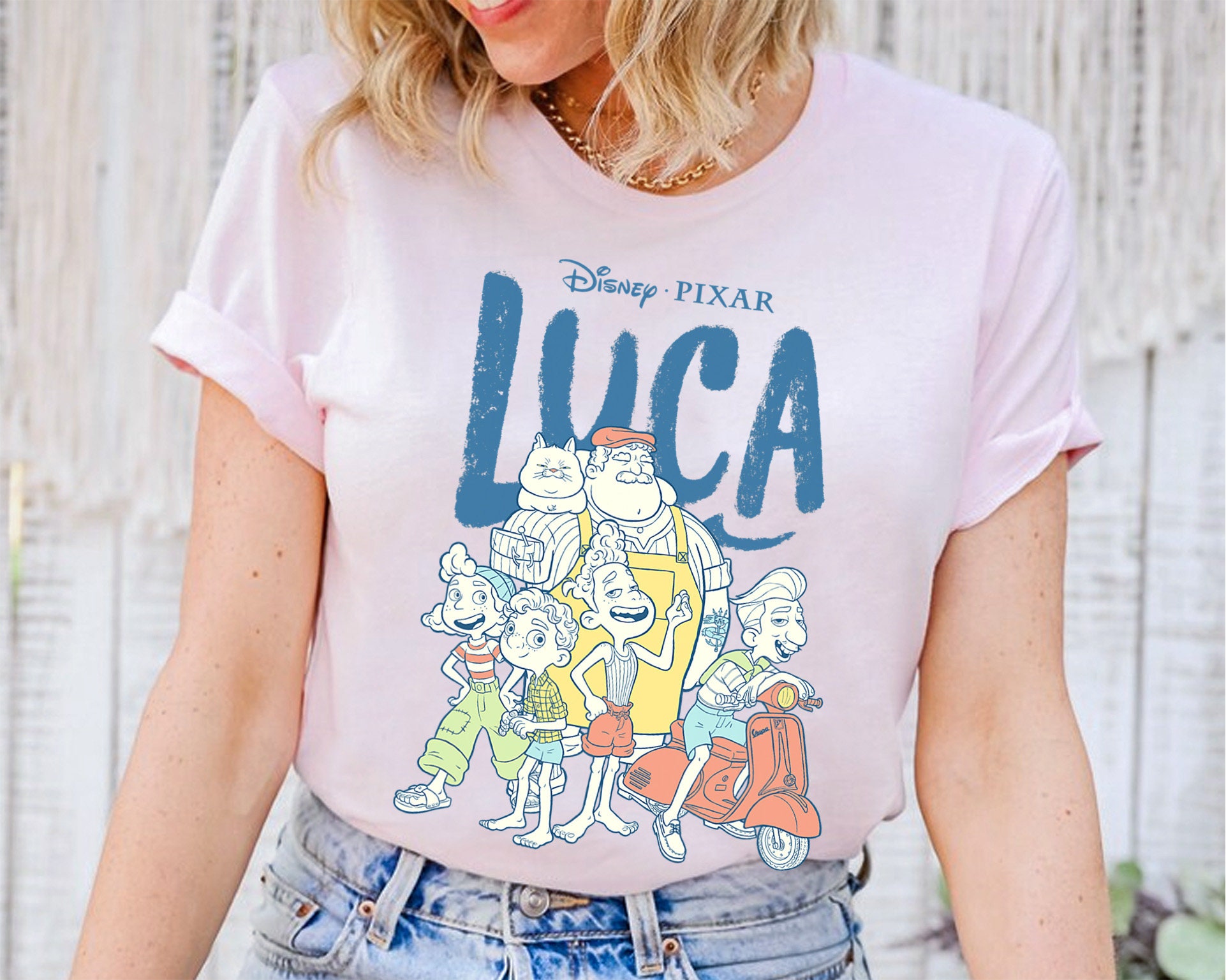 Disney Pixar Luca Group Shot Logo T-shirt, Luca Characters Tee, Disney ...