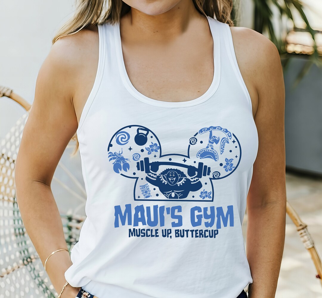Disney Moana Maui's Gym Muscle up Buttercup Shirt, Moana Maui Fitness ...