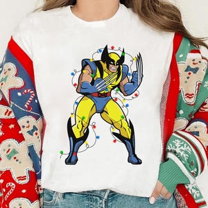 Marvel X-men Wolverine Christmas Lights Graphic T-shirt, Christmas MCU ...