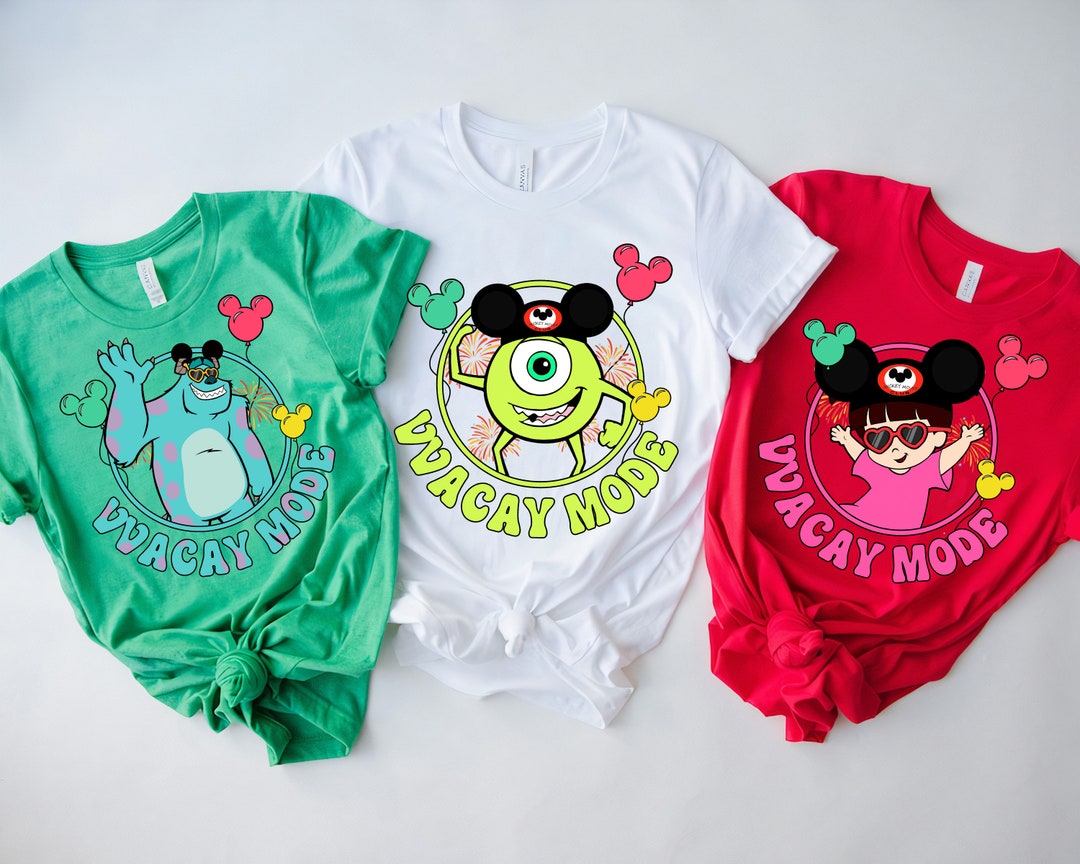 Disney Monster Inc Characters Mickey Cap T-shirt, Disney Vacay Mode ...