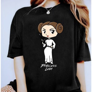 Star Wars Princess Leia Cute Cartoon Graphic T-shirt, Star Wars Shirt ...