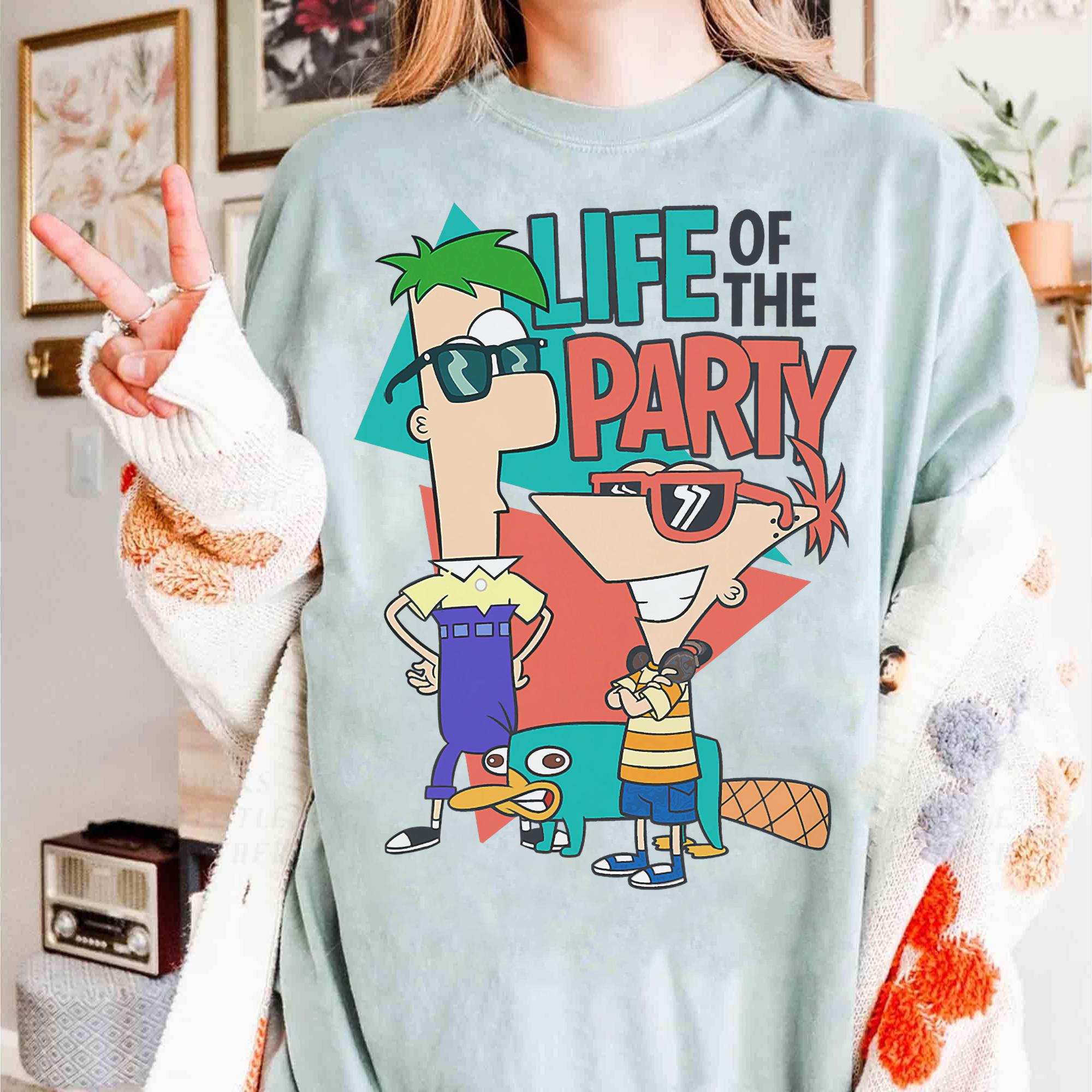 Disney Phineas and Ferb Life of the Party Cool Group Shot Shirt ...