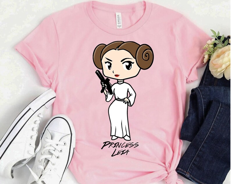 Star Wars Princess Leia Cute Cartoon Graphic T-shirt Star - Etsy