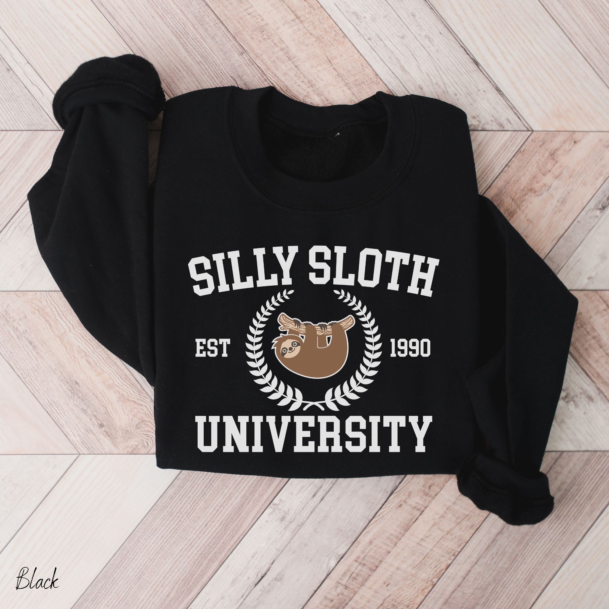 Custom Silly Sloth University Crewneck Sweatshirt, Unisex Sloth ...