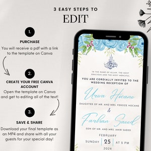 Animated Ice Blue Sunset Digital Nikkah Ceremony Shaadi Walima Wedding ...