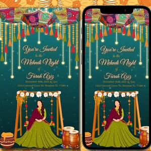 Editable Henna Mehndi Haldi Mayoun Mayun Dholki Pithi Sangeet ...