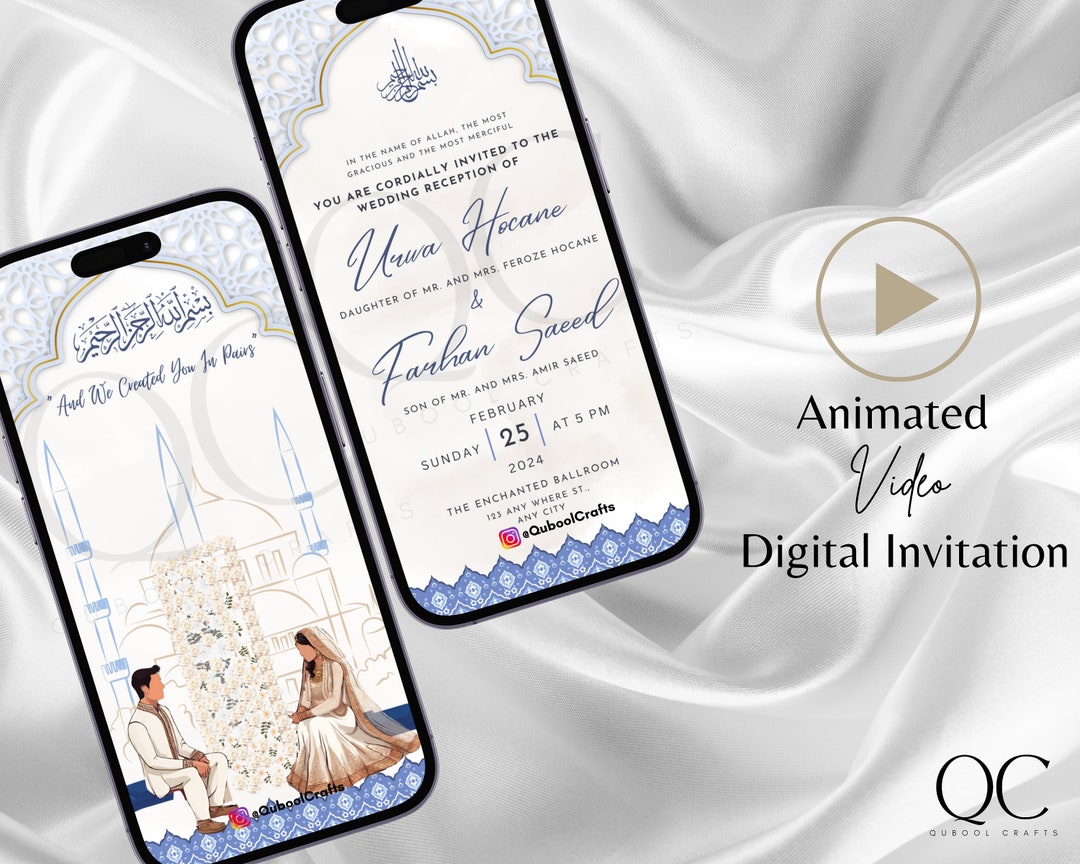 Animated Digital Nikkah Ceremony Shaadi Walima Wedding Engagement ...