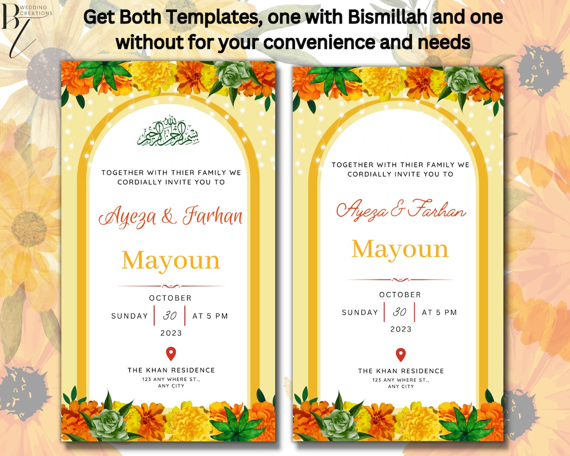 Animated Haldi Mayoun Mayun Dholki Mehndi Pithi Sangeet Digital ...