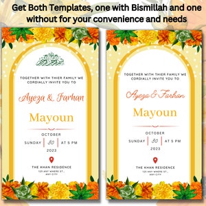 Animated Haldi Mehndi Mayoun Invitation, Floral Indian Invite (digital ...