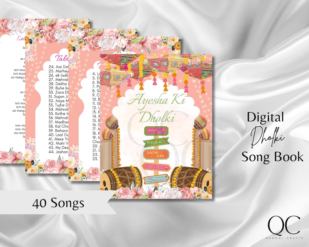 DIGITAL DOWNLOAD Modern Dholki Book, Mayoun Mehndi Song Book Desi Song ...