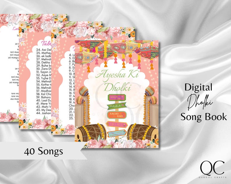DIGITAL DOWNLOAD Modern Dholki Book, Mayoun Mehndi Song Book Desi Song ...