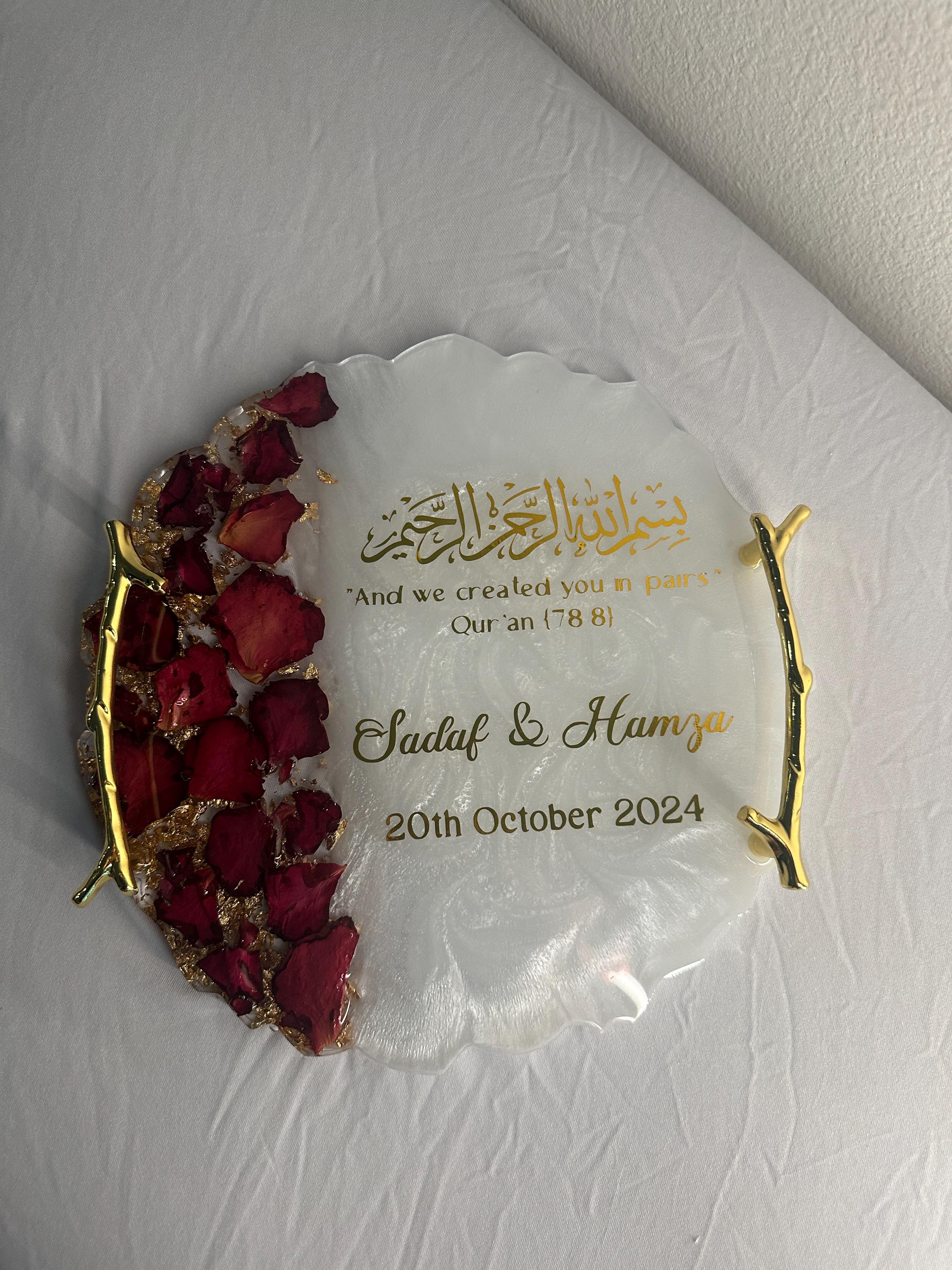 Personalized Resin Nikkah Ring Trays Ring Box Islamic Muslim Gifts ...