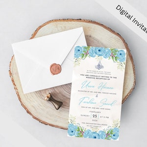 Animated Ice Blue Sunset Digital Nikkah Ceremony Shaadi Walima Wedding ...