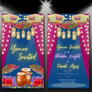 Animated Lighted Dholki Dance Mehndi Mayoun Mayun Henna Night ...