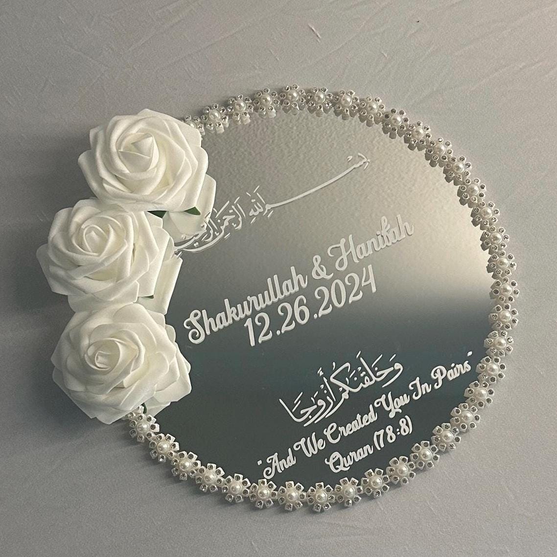 Personalized Mirror Nikkah Ring Trays Ring Box Islamic Muslim Gifts ...