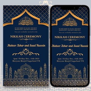Editable Nikkah Shaadi Walima Card Wedding Card Muslim Invitations Desi ...
