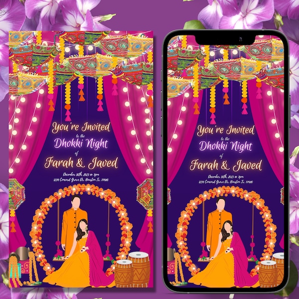 Dholki Invitation Template - Etsy