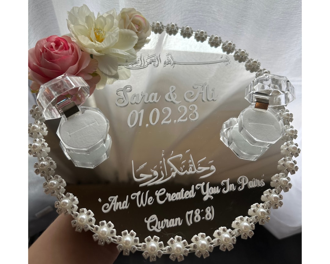 Personalized Mirror Nikkah Ring Trays Ring Box Islamic Muslim - Etsy
