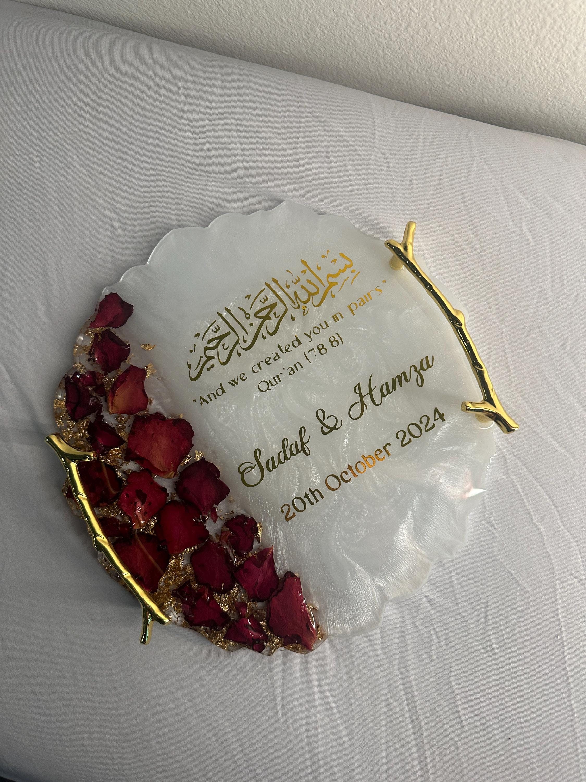 Personalized Resin Nikkah Ring Trays Ring Box Islamic Muslim Gifts ...