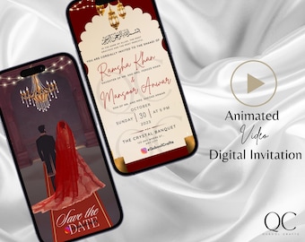 Editable Nikkah Shaadi Walima Shalima Engagement Invitation Card ...