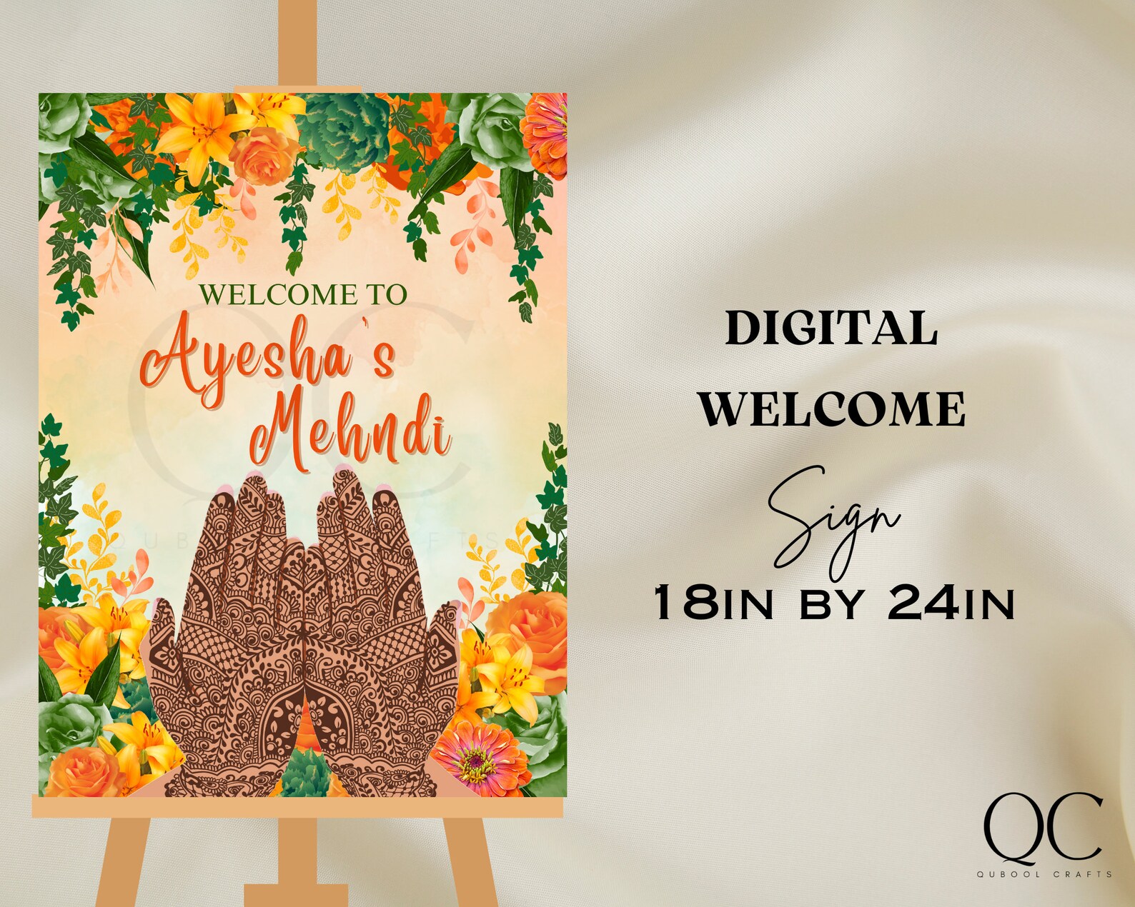 Editable Welcome Sign for Mehndi Mayoun Mayun Dholki Desi Wedding ...