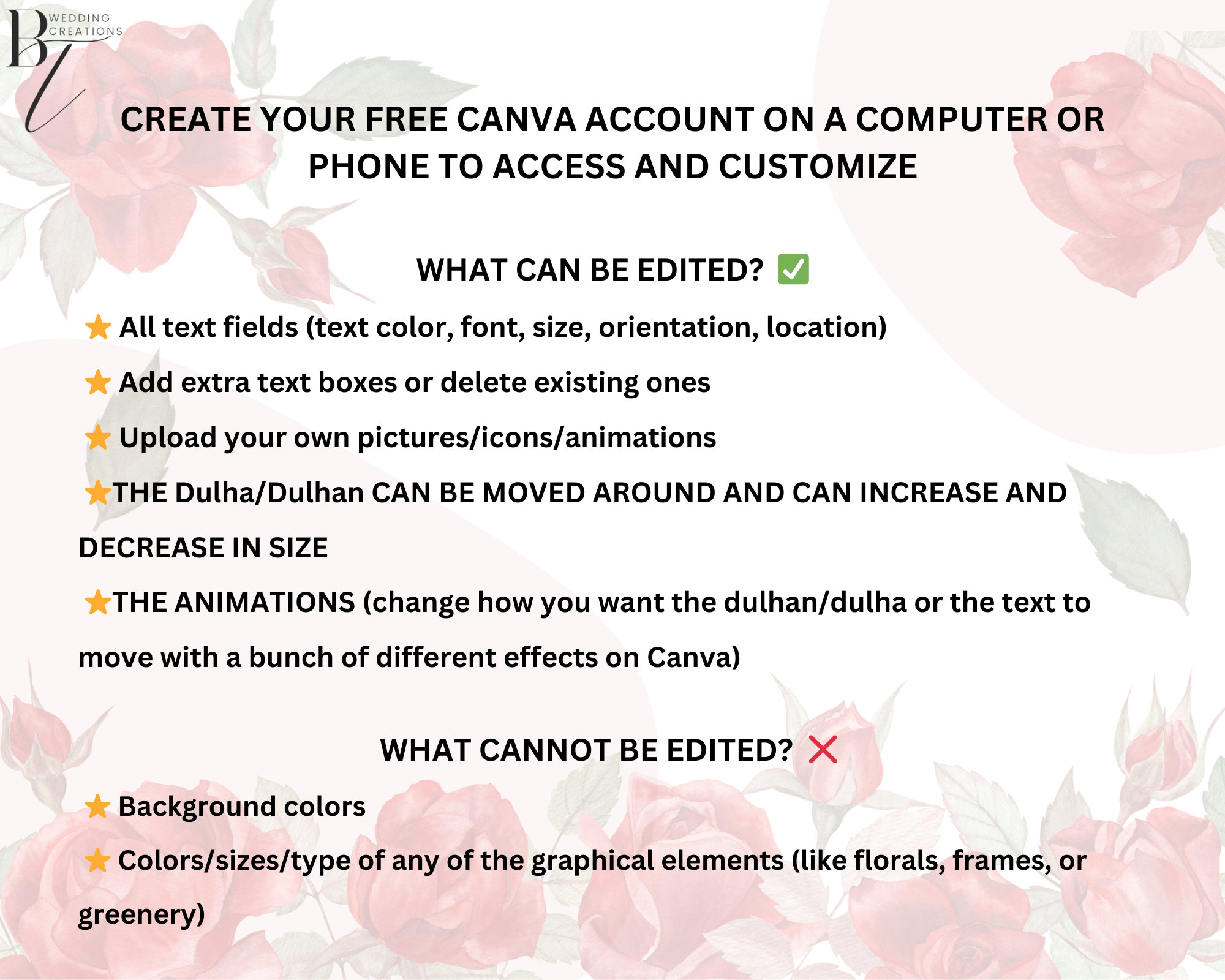 Animated Red Roses Maroon Custom Digital Reception Shaadi Nikkah Walima ...