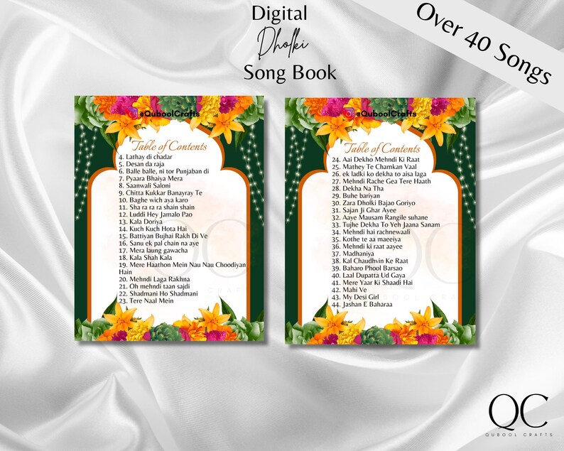 Dholki Song Book, Mayoun Mehndi Music (digital Download) - Etsy