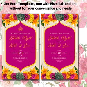 Animated Lighted Colorful Mehndi Dholki Mayoun Mayun Henna Invitation ...