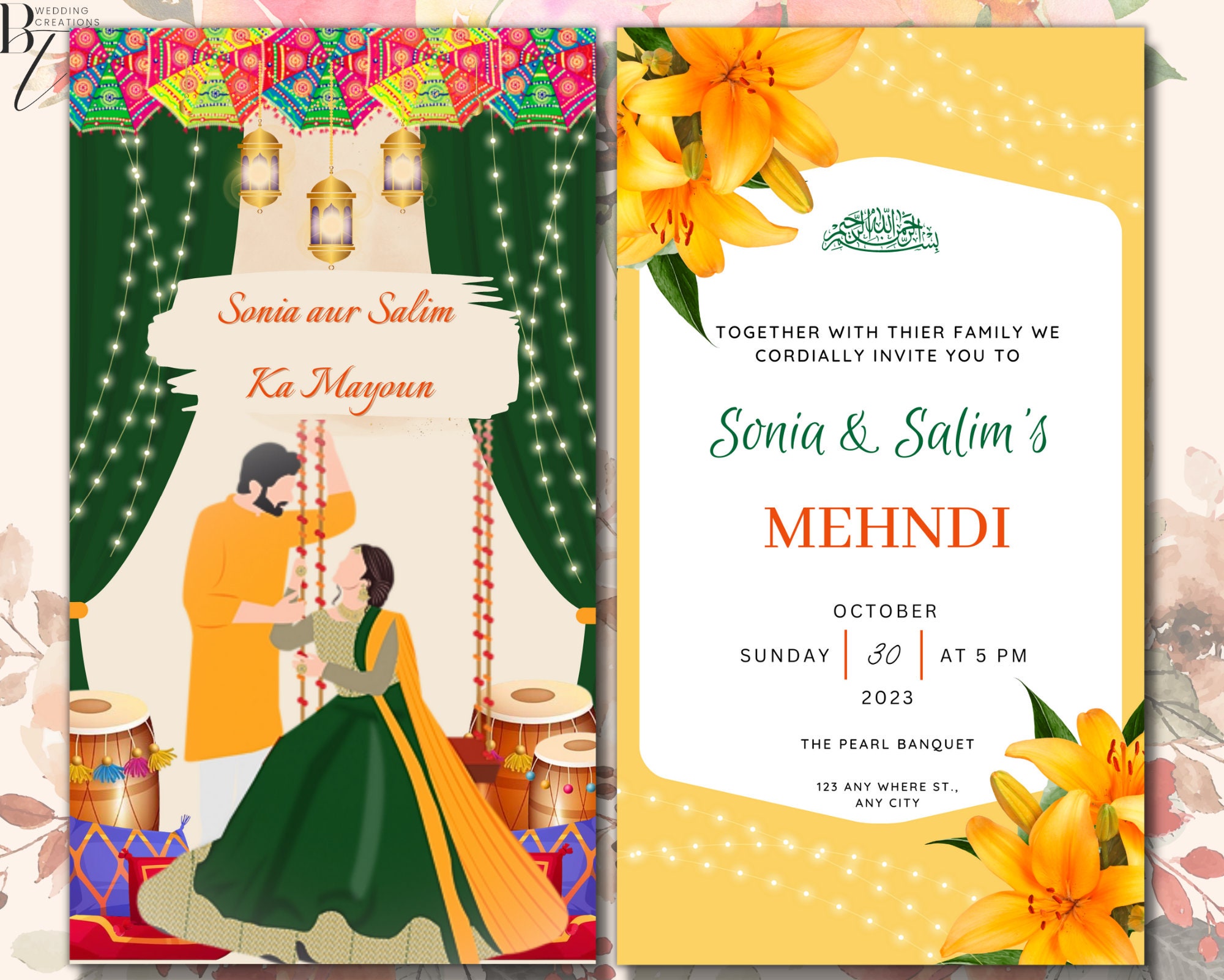 Animated Mehndi Mayoun Mayun Dholki Haldi Pithi Sangeet Wedding ... Animated Mehndi Mayoun Mayun Dholki Haldi Pithi Sangeet Wedding ...