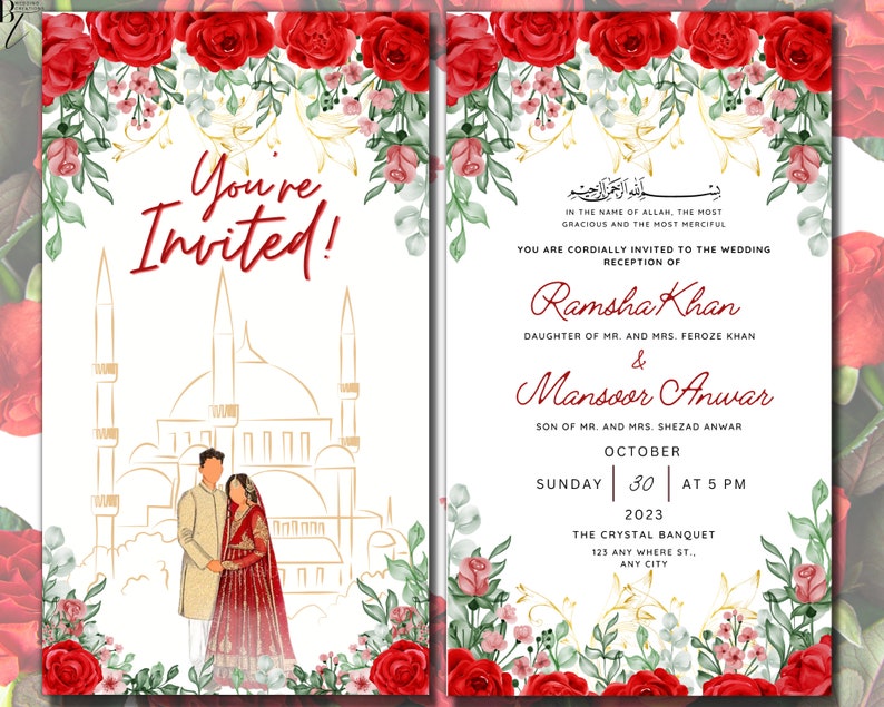 Animated Digital Shaadi Nikkah Ceremony Walima Wedding Engagement ...