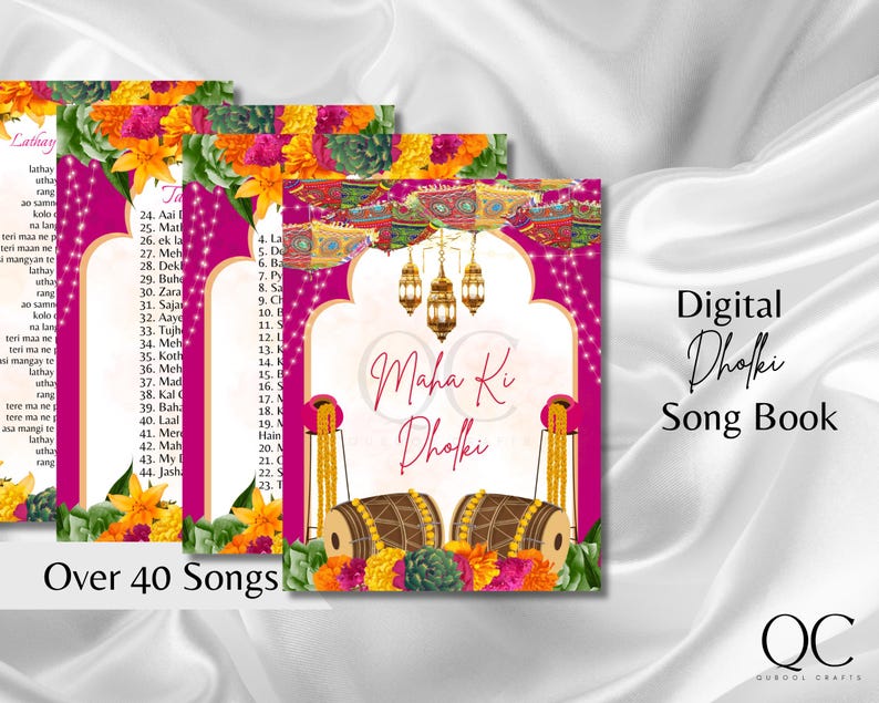 DIGITAL DOWNLOAD Modern Dholki Book, Mayoun Mehndi Song Book Desi Song ...