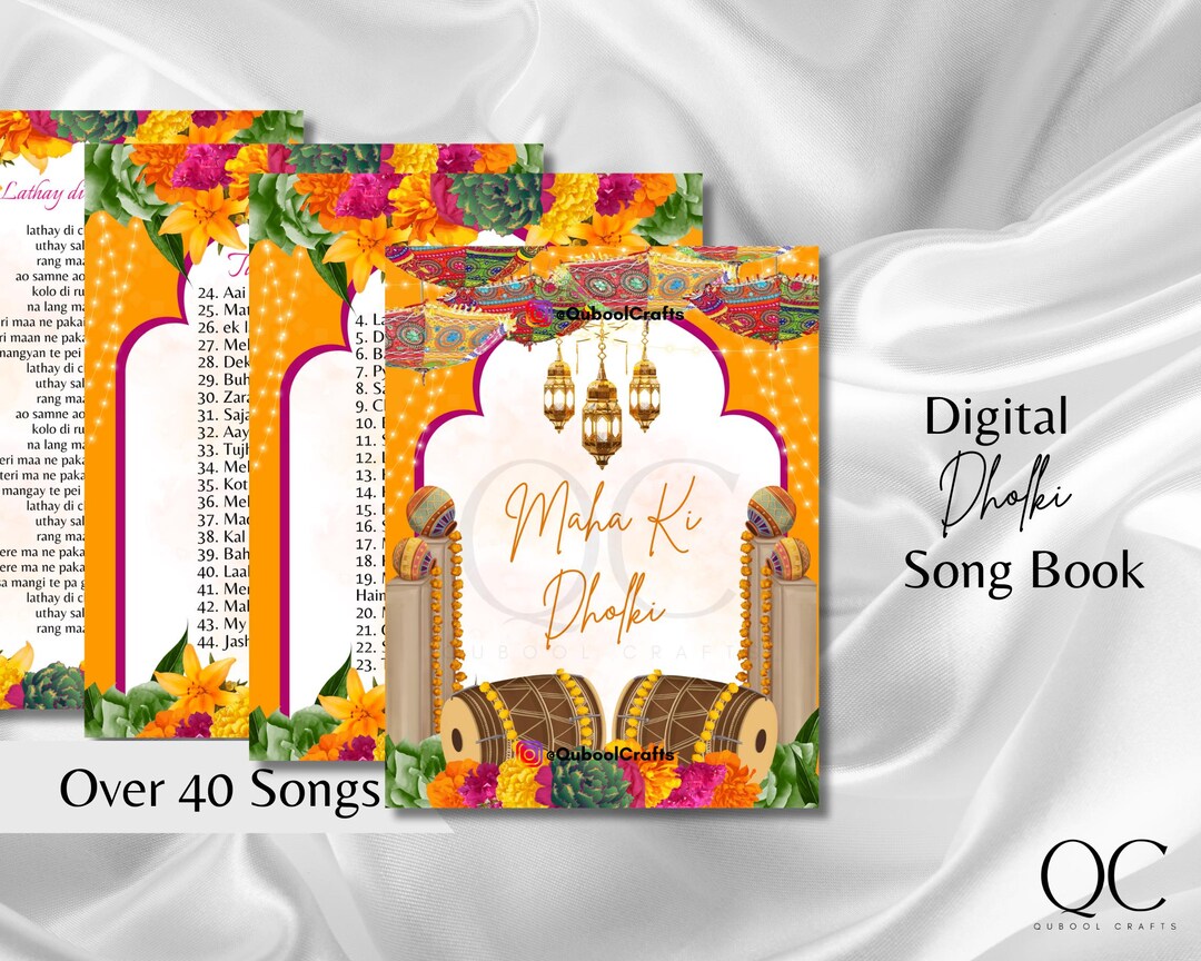 DIGITAL DOWNLOAD Modern Dholki Book, Mayoun Mehndi Song Book Desi Song ...