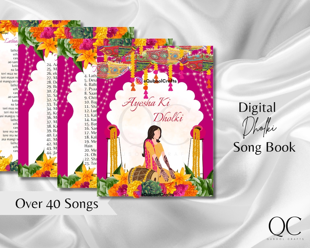 DIGITAL DOWNLOAD Modern Dholki Book, Mayoun Mehndi Song Book Desi Song ...