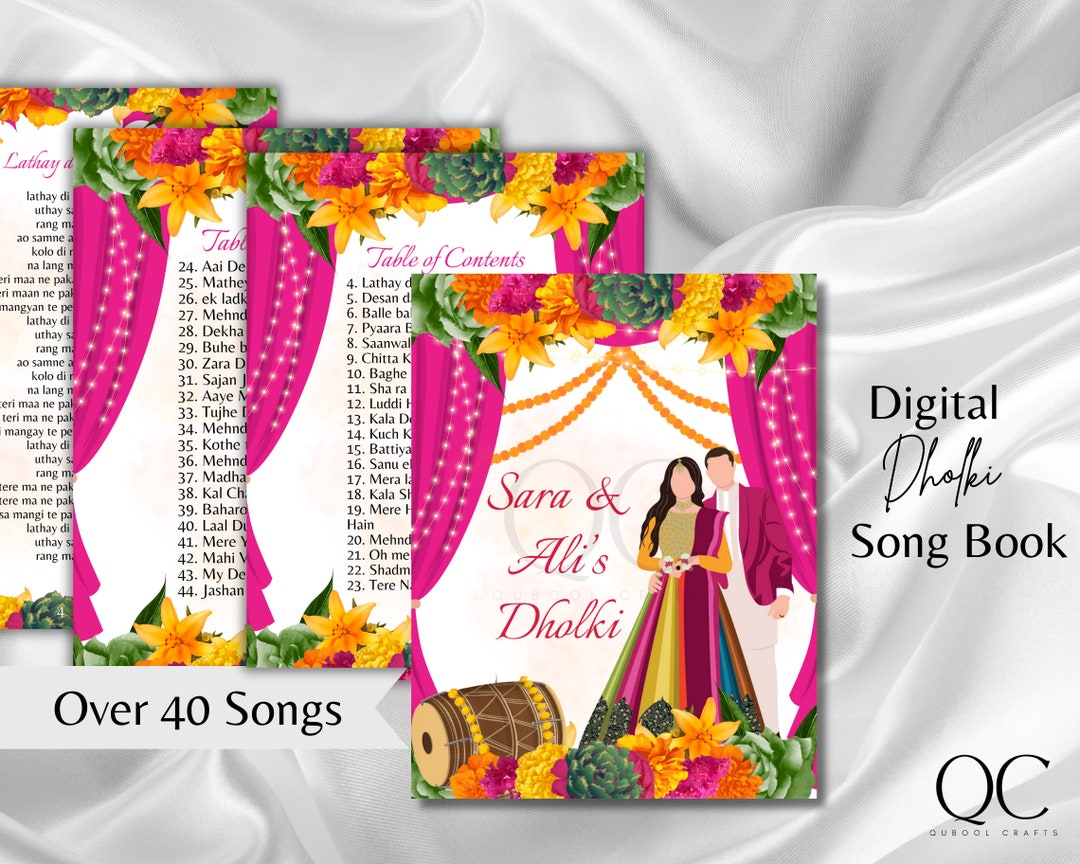 DIGITAL DOWNLOAD Modern Dholki Book, Mayoun Mehndi Song Book Desi Song ...