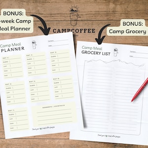 Printable RV Camping Checklist | RV Pre-trip Checklist | Camp Meal ...