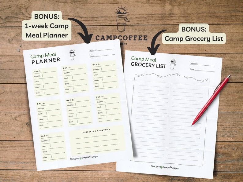 Printable RV Camping Checklist | RV Pre-trip Checklist | Camp Meal ...