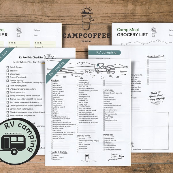 Rv Camping Checklist Printable - Etsy