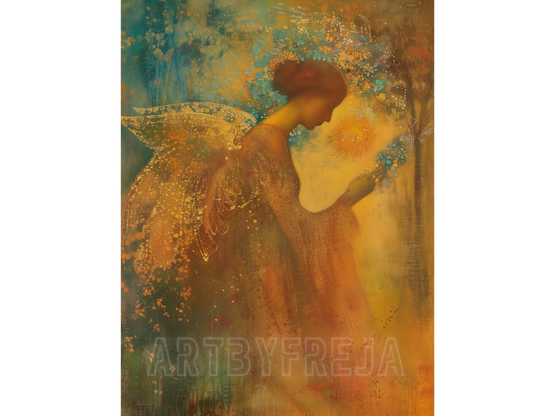 Prayer, Angel Print, Digital Download, AI Art, Colorful Print, Wall ...