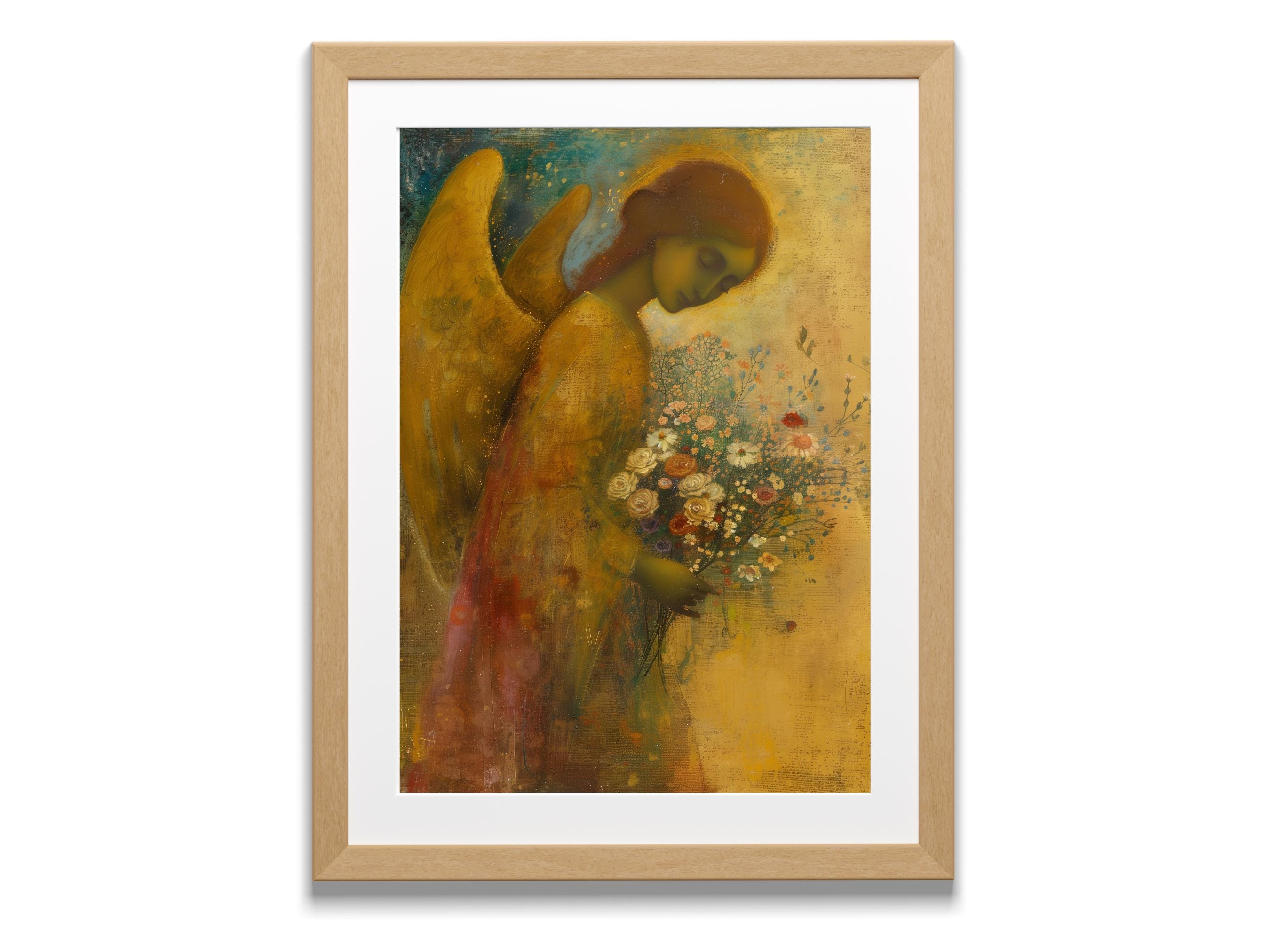 Angel of Flowers, Digital Download, AI Art, Wall Decor, Printable Wall ...