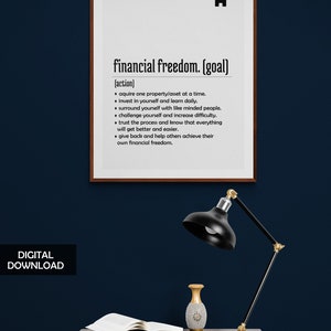 Financial Freedom Wall Art Print Entrepreneur Art Motivational Success ...
