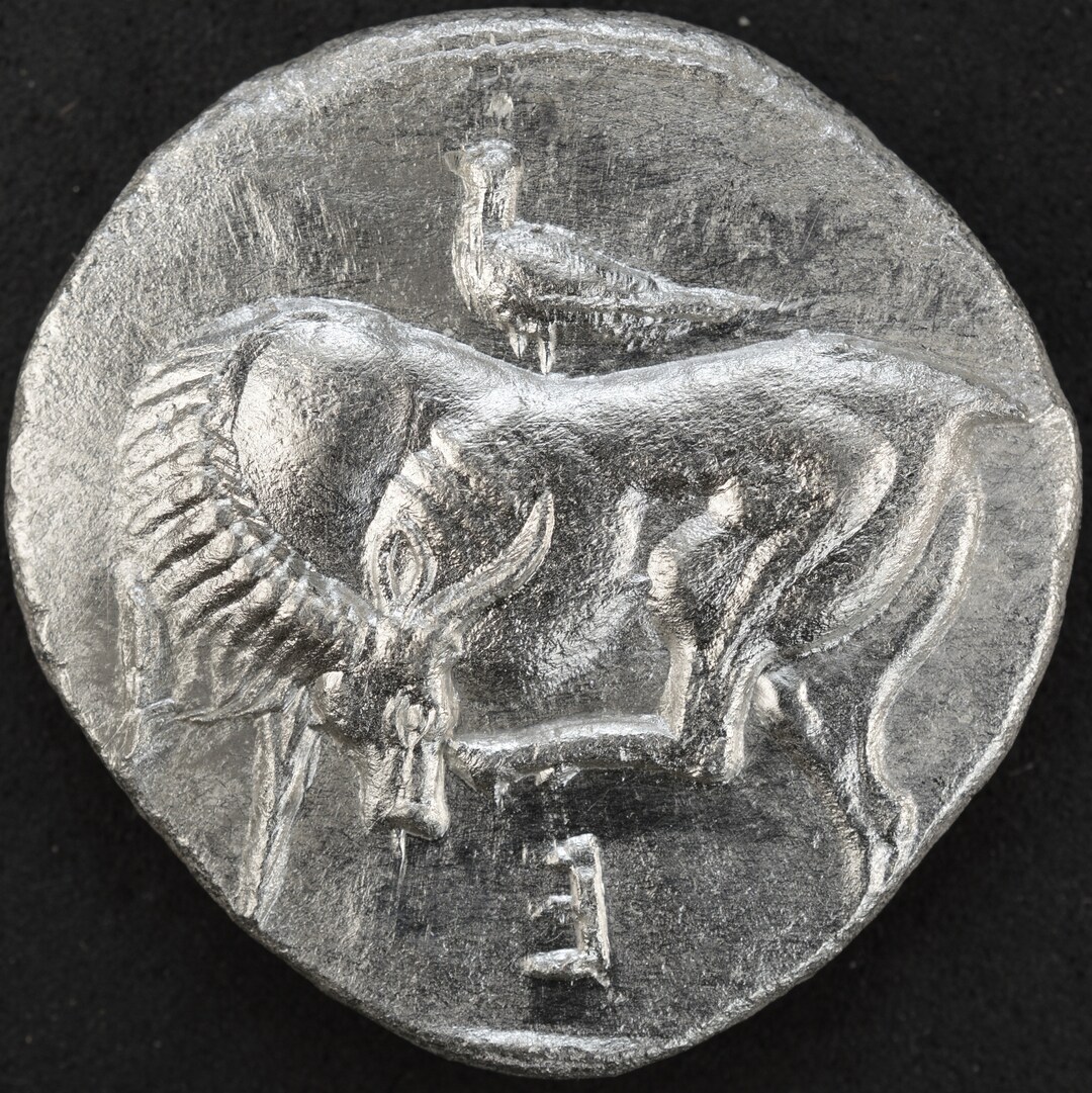 Silver Greek Tetradrachm of Euboia, Eretria, Bull and Octopus Solid ...