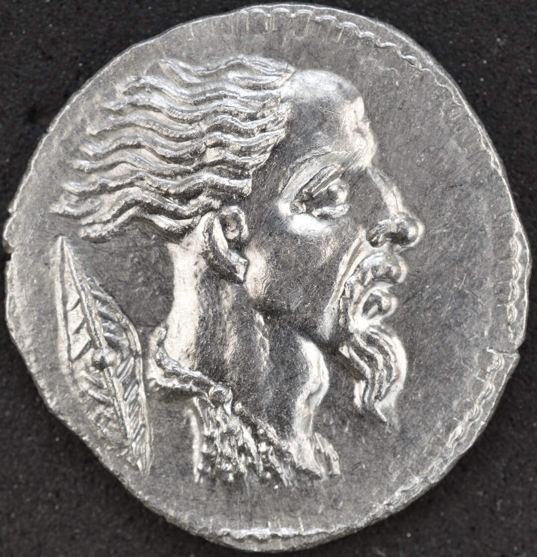Roman Denarius of Vercingetorix, L. Hostilius Saserna Solid Silver Coin ...