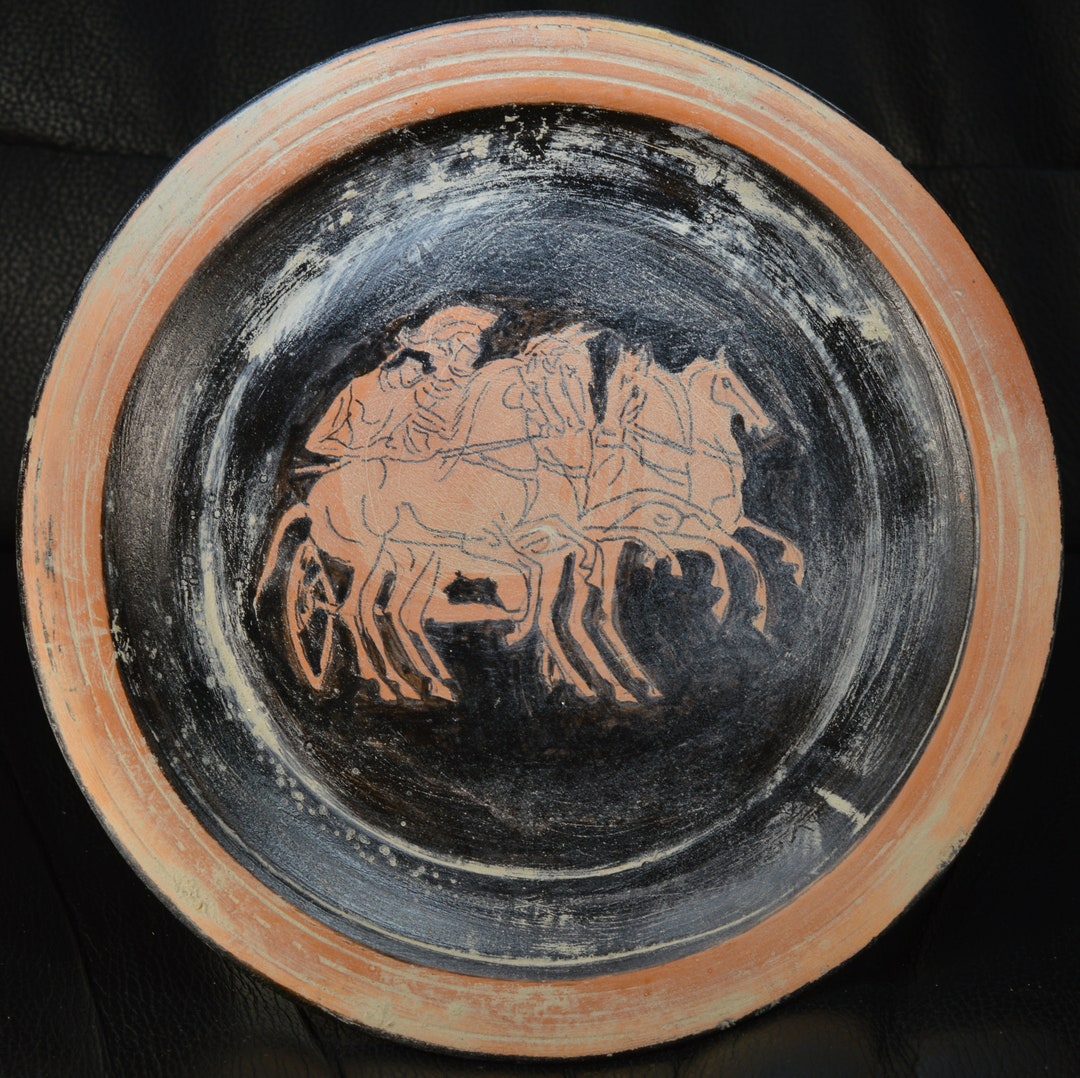 Ancient Greek Ceramic Plate, Museum Replica Display Plate, Decorative ...