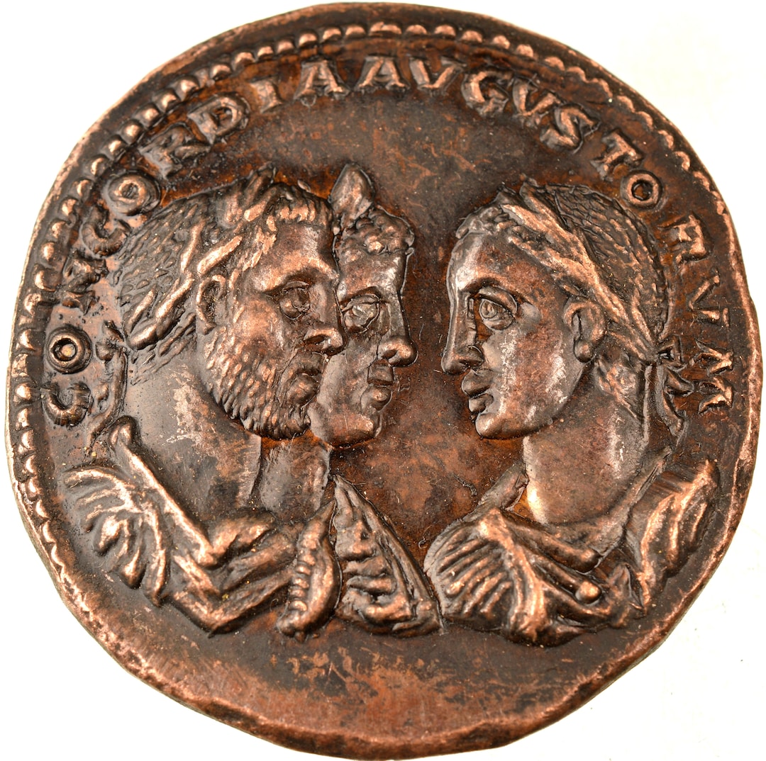 Roman Æ Medallion of Philippvs I Arabs, Otacilia, Philippvs II Bronze ...