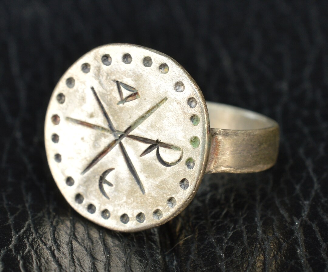 Byzantine Solid Silver Stamp Seal Ring Chi-rho Symbol - Etsy