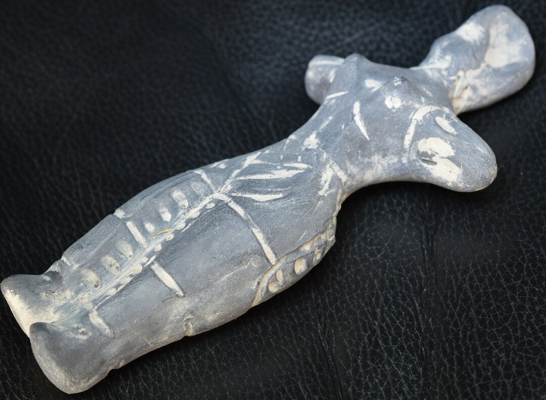 A Neolithic Grey Clay Female Standing Idol, Ceramic Sculpture, Figurine ...