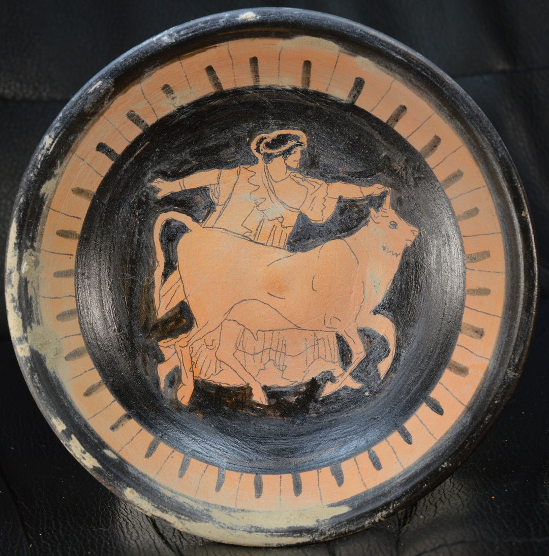 Ancient Greek Ceramic Plate, Museum Replica Display Plate, Decorative ...