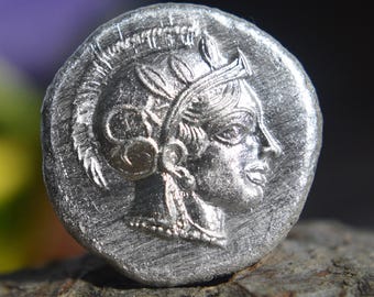Ancient Greek Old Tetradrachm Athens Attica Owl Silver Coated Coin - Etsy