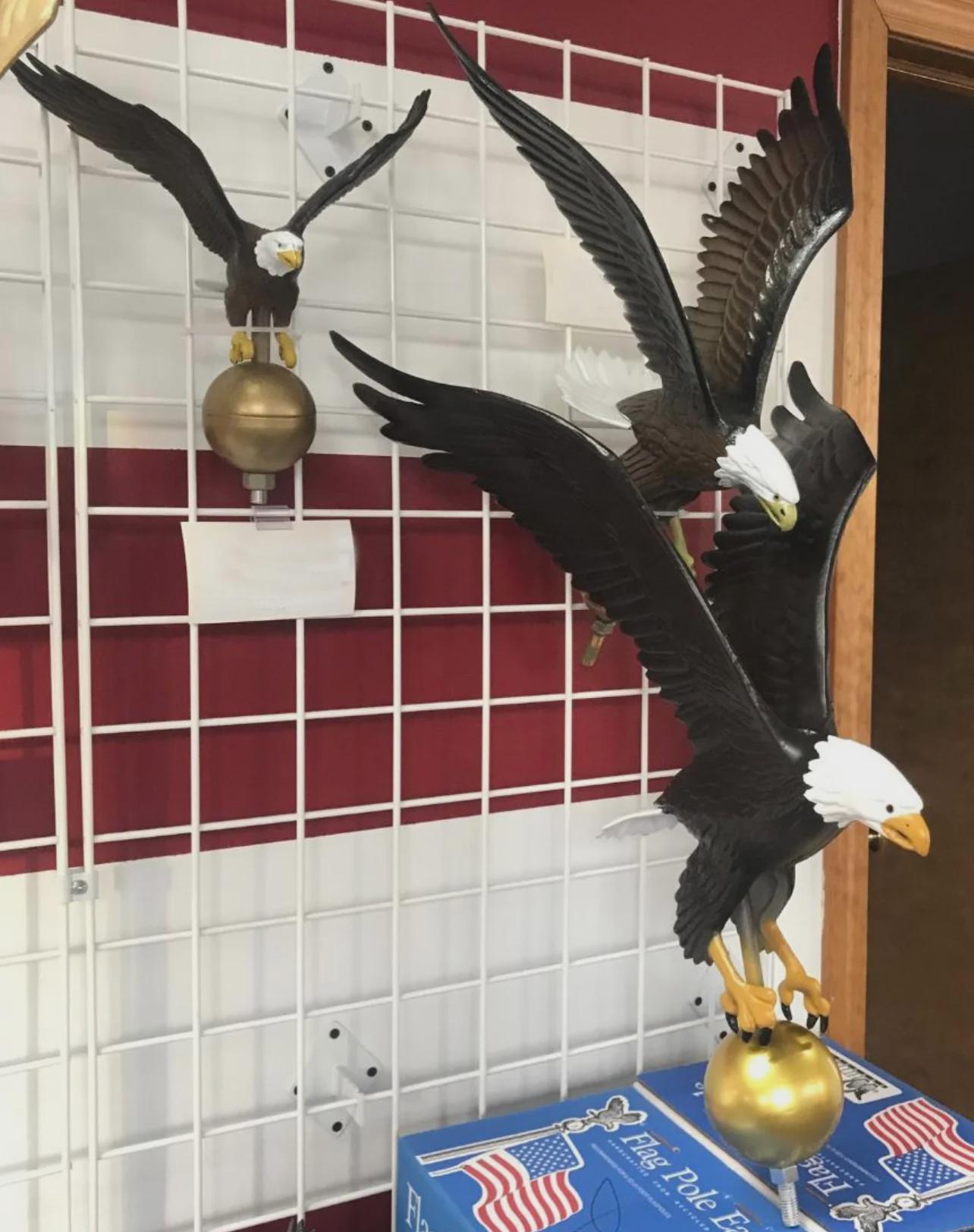 XXL Flagpole Bald Eagle Topper - Etsy