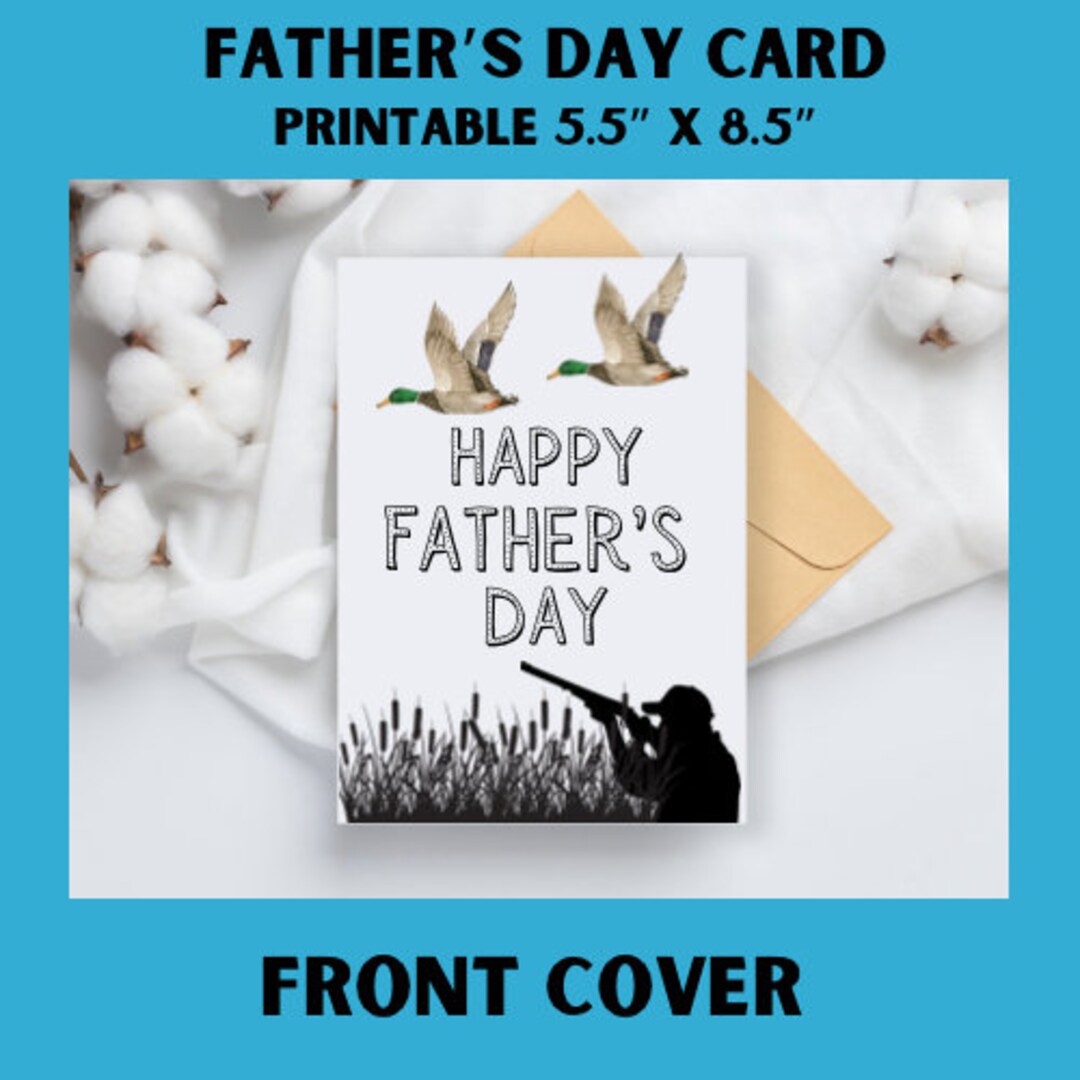 Father’s Day Card Printable, Duck Hunting Theme, Greeting Card, Happy ...